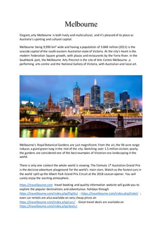 Introduction to melbourne | DOCX