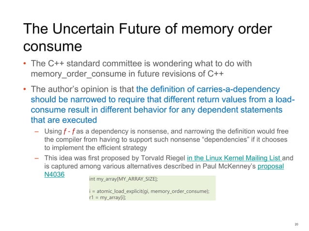 Introduction to memory order consume | PPT