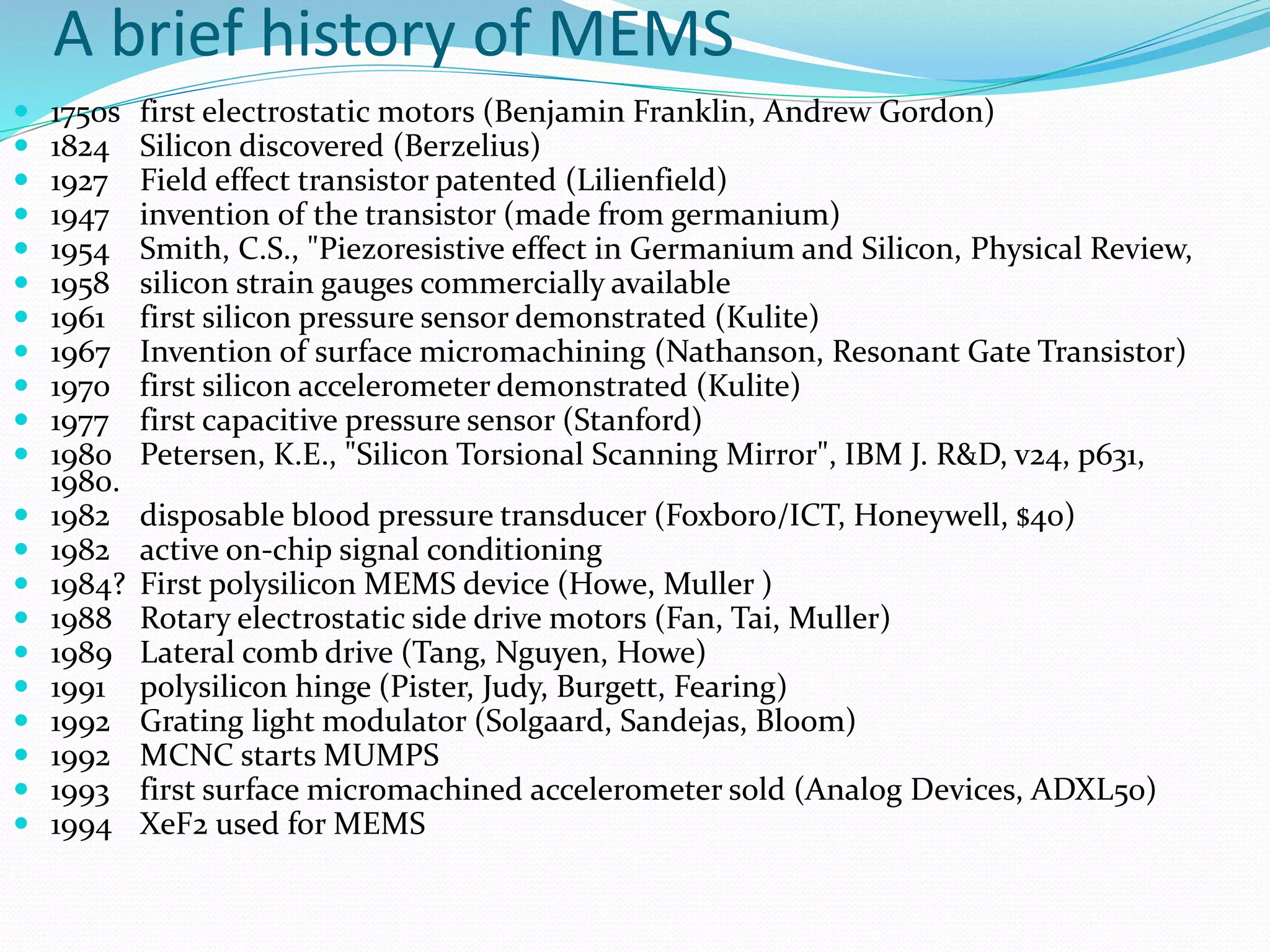 Introduction to mems | PPTX