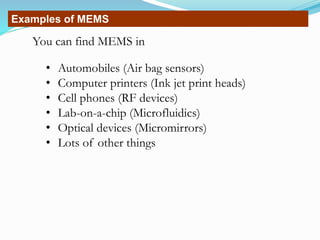 Introduction to mems | PPTX