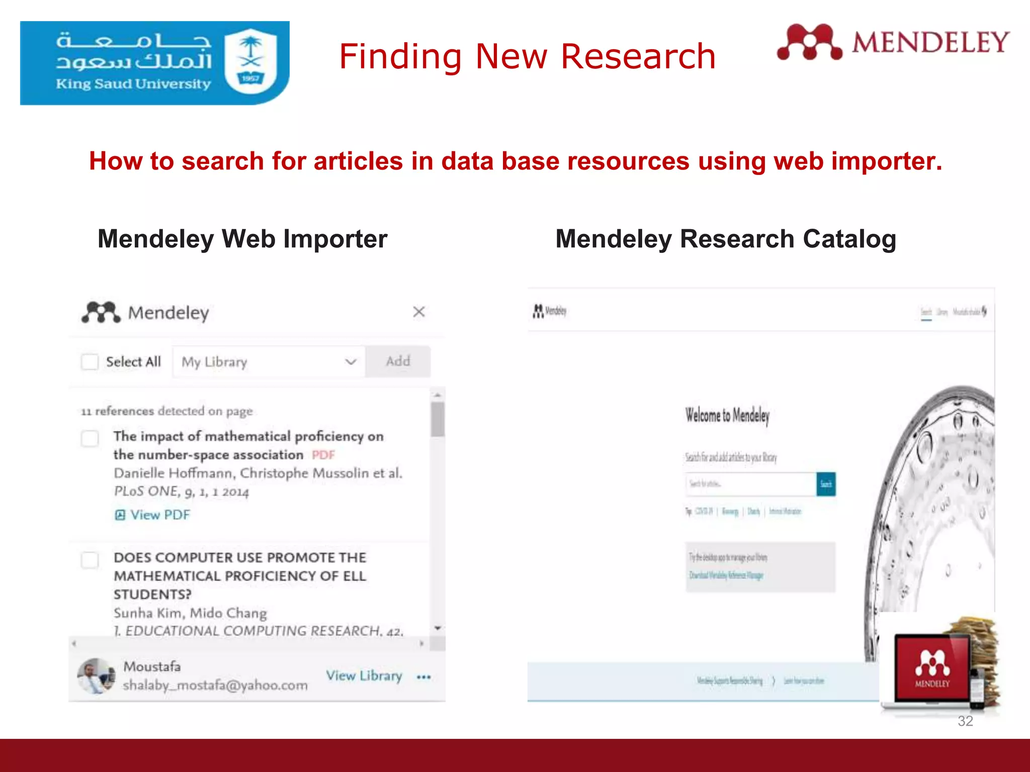 Introduction to mendeley for early researchers KSU.pptx | Desktop ...