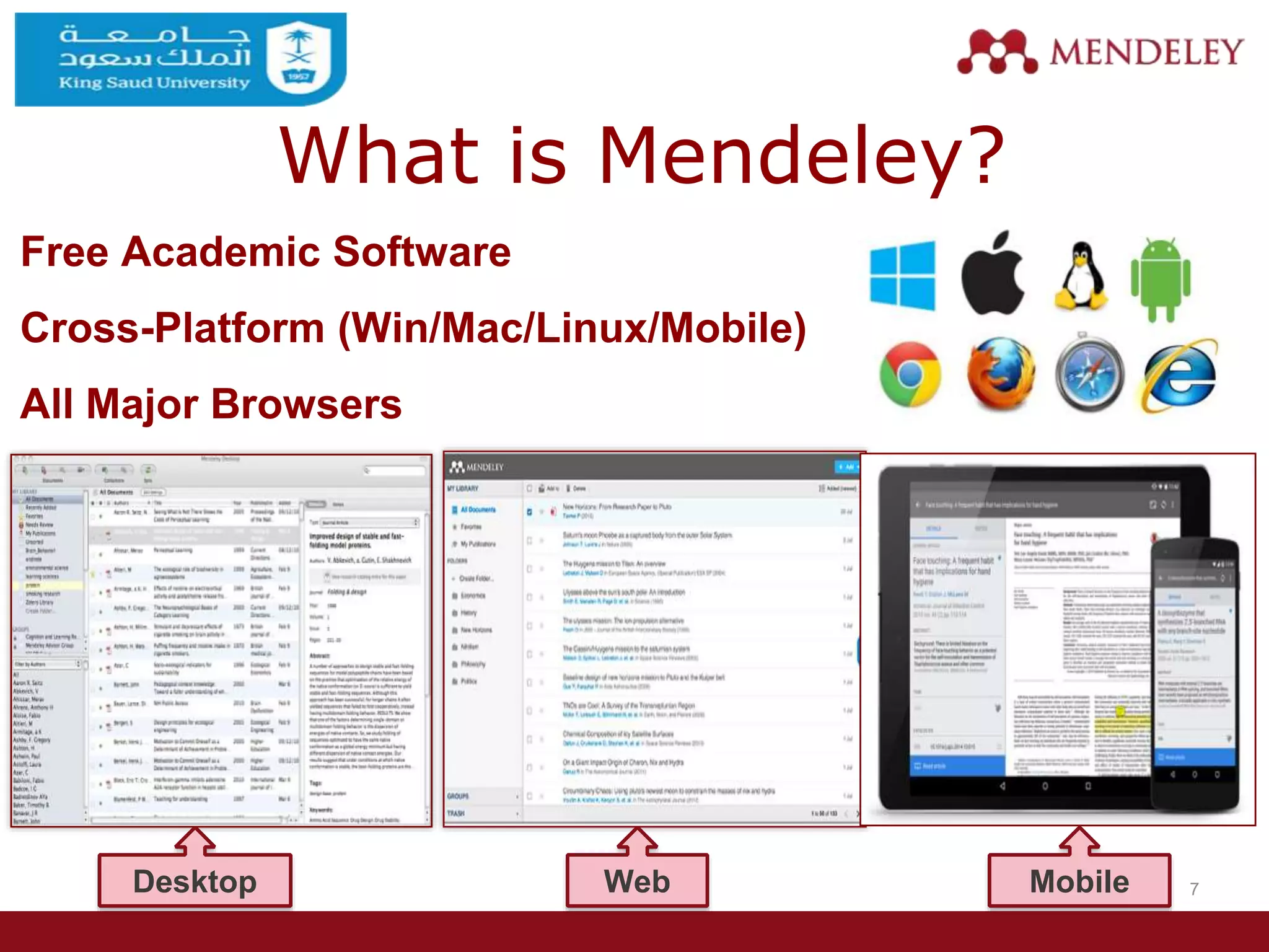 Introduction to mendeley for early researchers KSU.pptx | Desktop ...