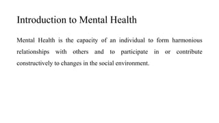Introduction to mental health | PPTX