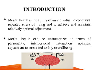 introduction to mental health presentation | PPTX