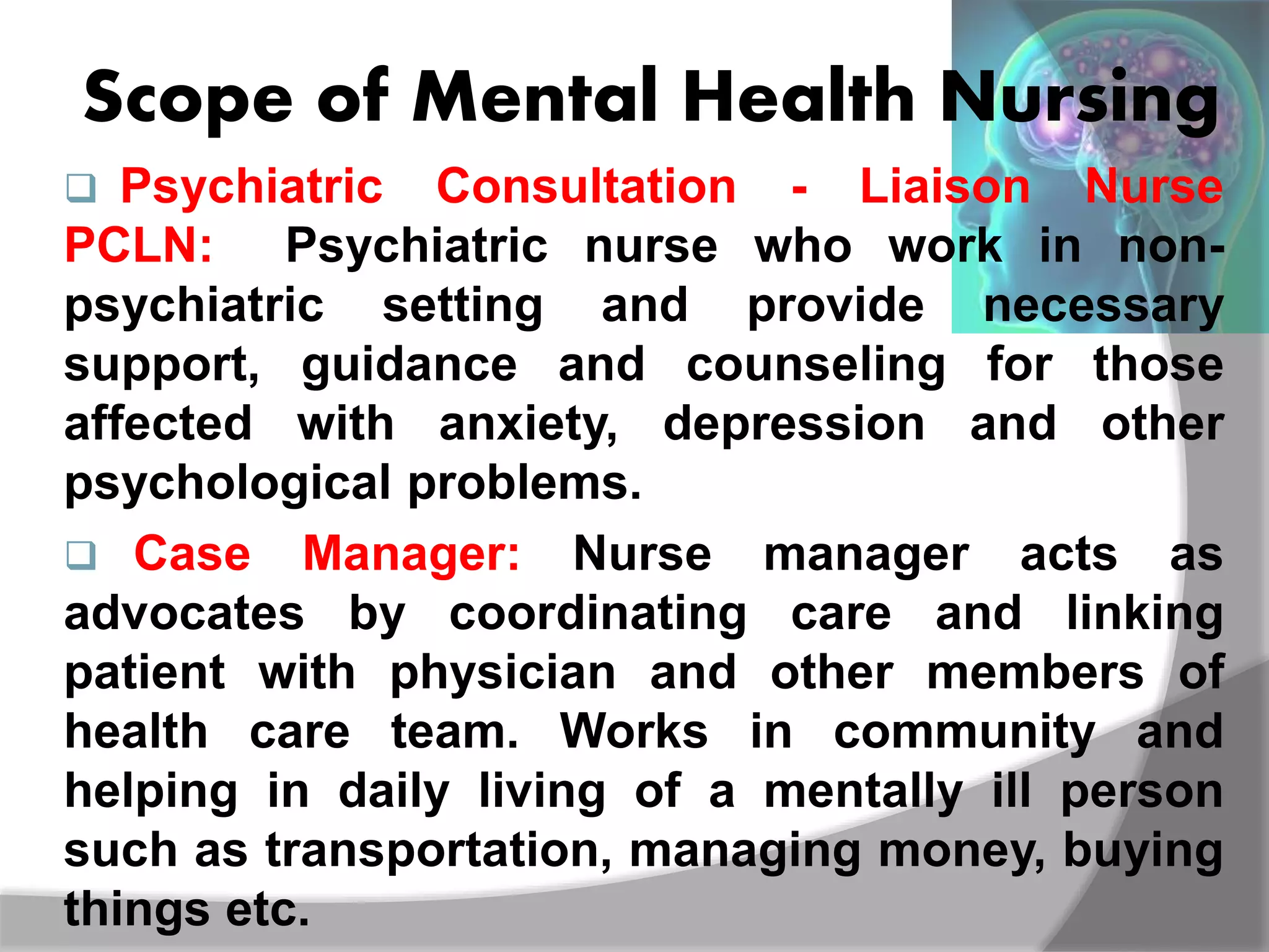 Introduction to mental health nursing part 2 | PPTX