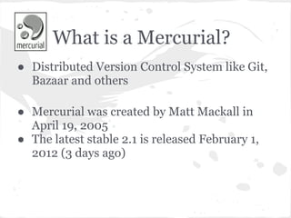 Introduction to mercurial | PPT