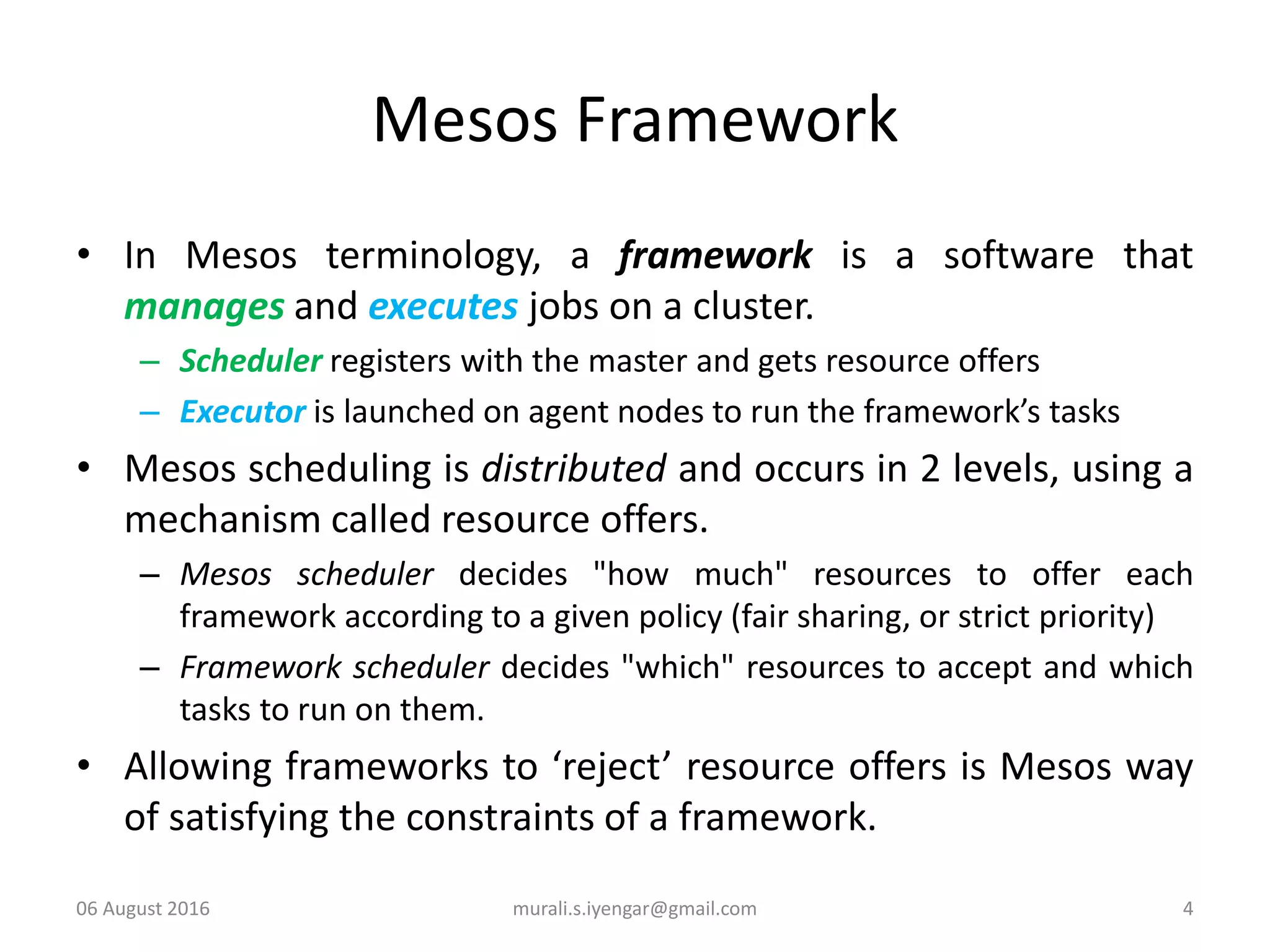 Introduction to mesos | PPTX | Cloud Computing | Internet