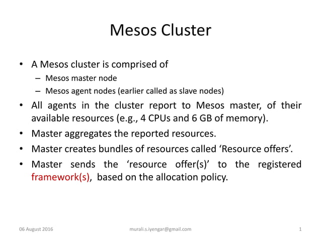 Introduction to mesos | PPTX | Cloud Computing | Internet