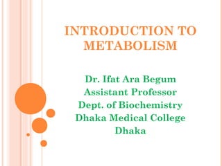 Introduction to metabolism | PPT