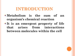 Introduction to metabolism | PPT