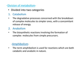 Introduction to metabolism b.pharm | PPT