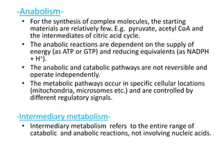 Introduction to metabolism b.pharm | PPT