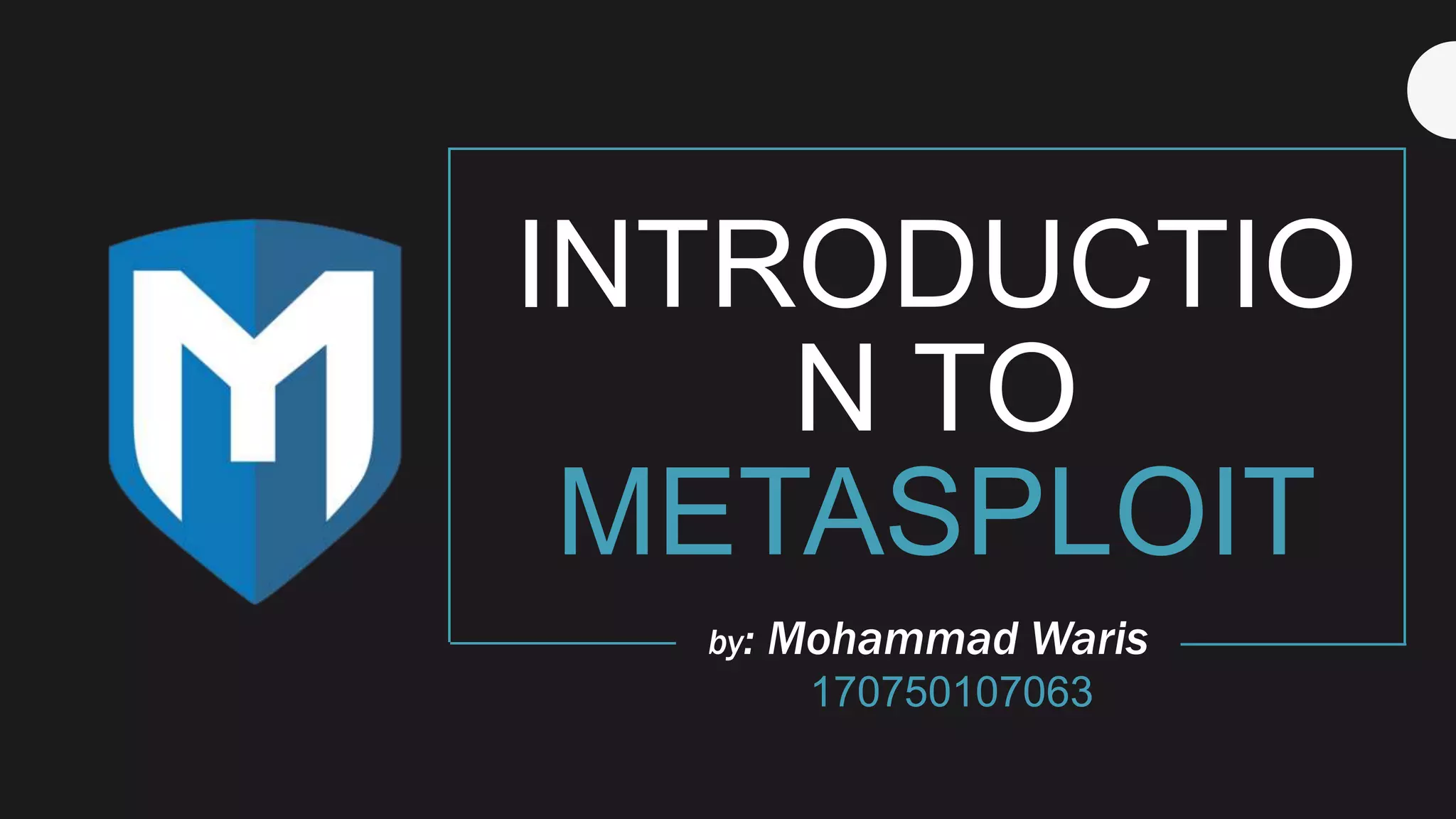Introduction To Metasploit Pptx Information And Network Security Computing