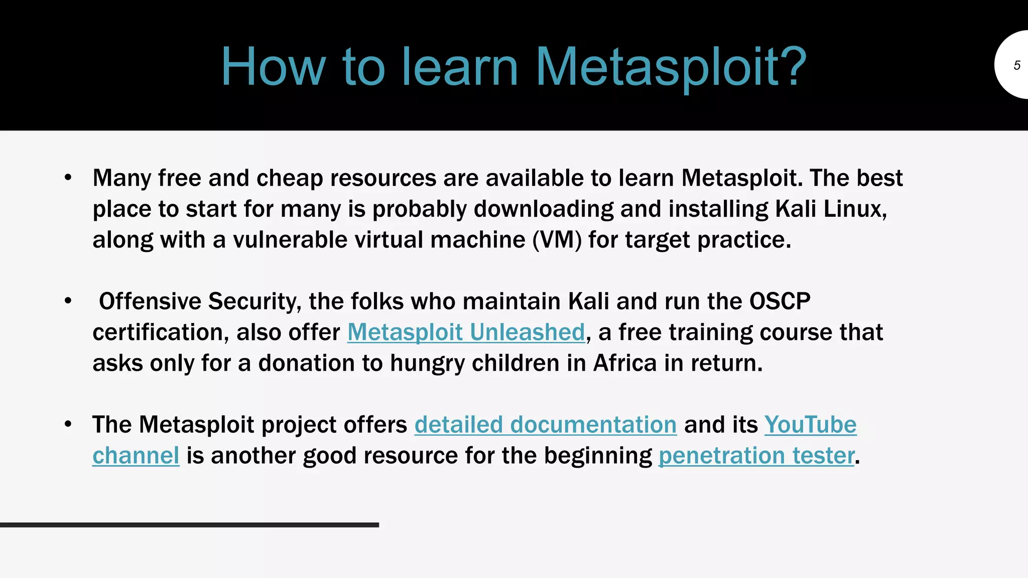 Introduction To Metasploit Pptx Information And Network Security Computing