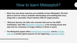 Introduction to Metasploit | PPTX