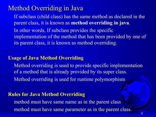 Introduction to method overloading & method overriding in java hdm | PPT