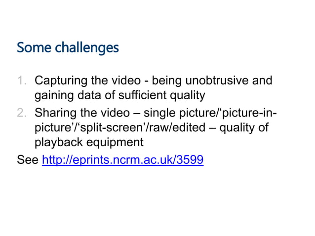 Video stimulated reflection, recall and dialogue-introduction to ...