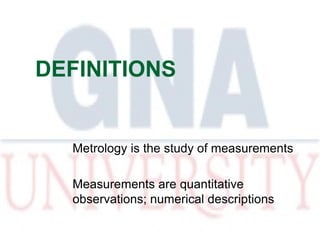 Introduction to metrology | PDF