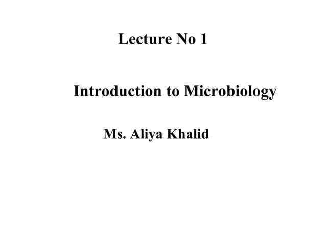 Introduction to microbiology | PPT