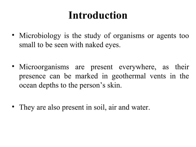 Introduction to microbiology | PPT