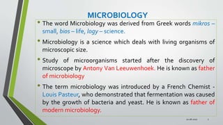 Introduction to microbiology | PPTX