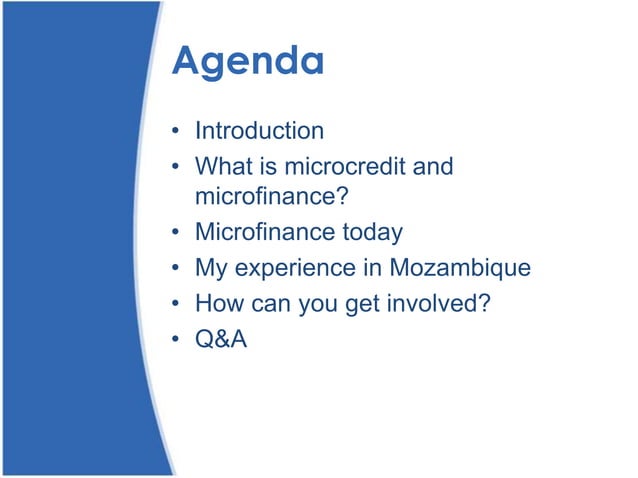 Introduction To Microcredit And Microfinance | PPTX