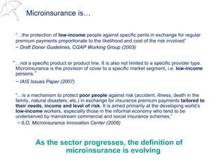 Introduction to Microinsurance: Historical Perspective, Gabrielle ...