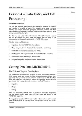 Introduction to micromine | PDF