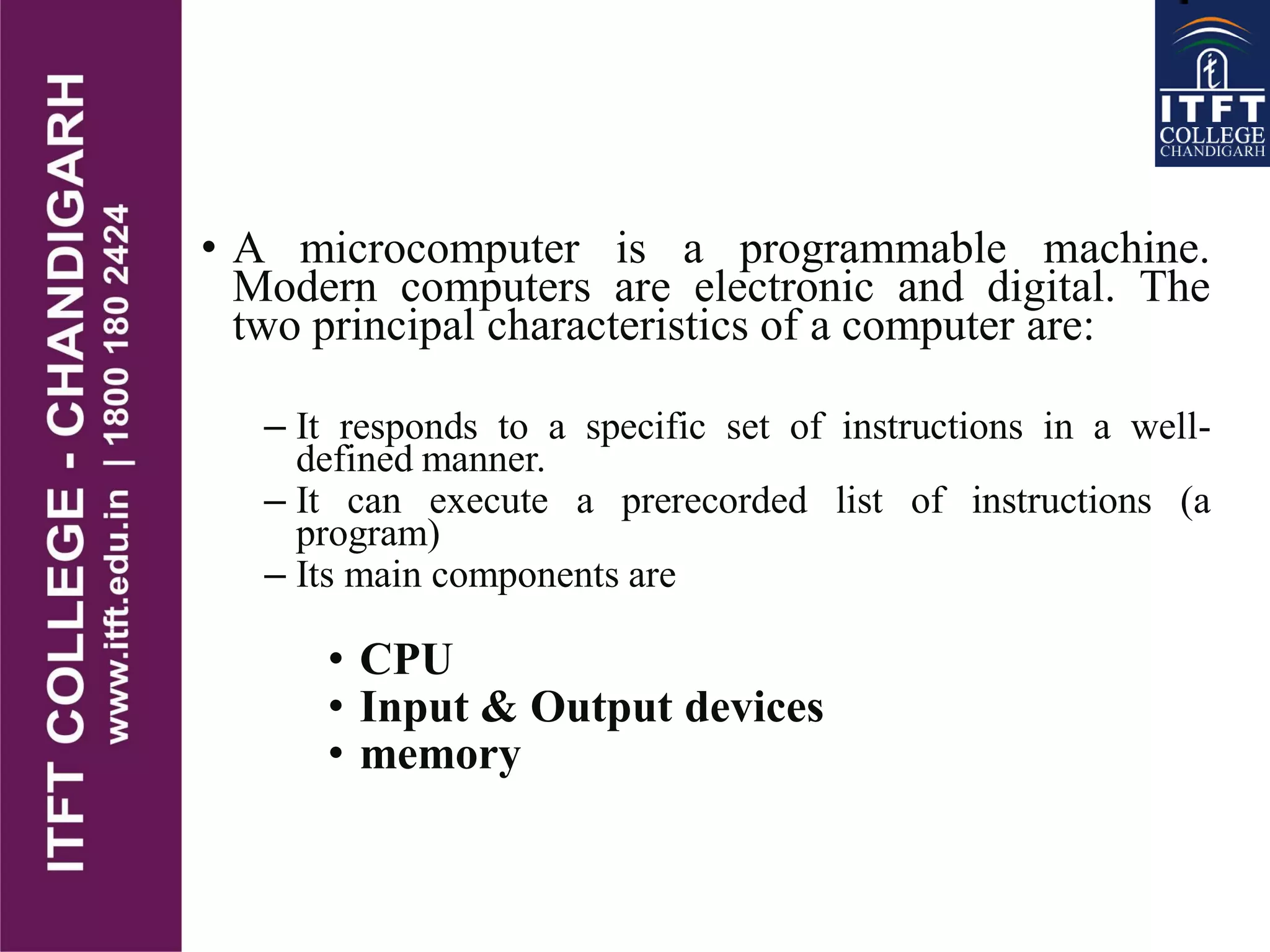 ITFT_Introduction to microprocessor | PDF | Computing | Technology & Computing