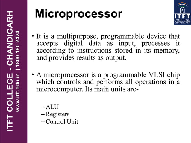 ITFT_Introduction to microprocessor | PDF | Computing | Technology & Computing