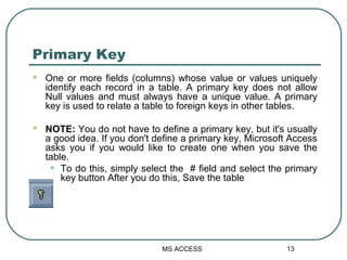 Introduction to microsoft access | PPT