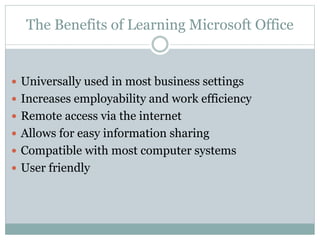Introduction to Microsoft Office | PPTX