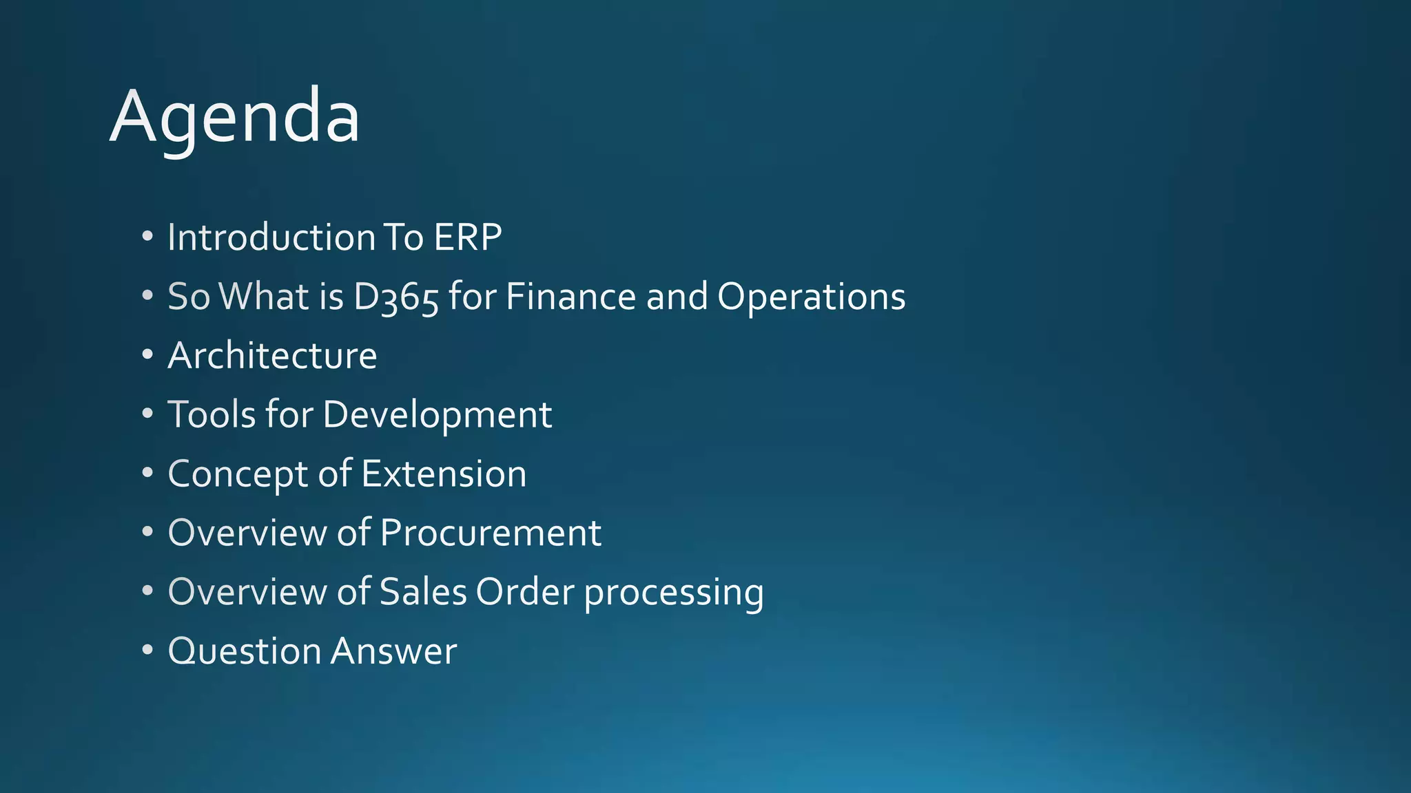 Introduction to Microsoft ERP Dynamics 365 for finance and operation | PPTX