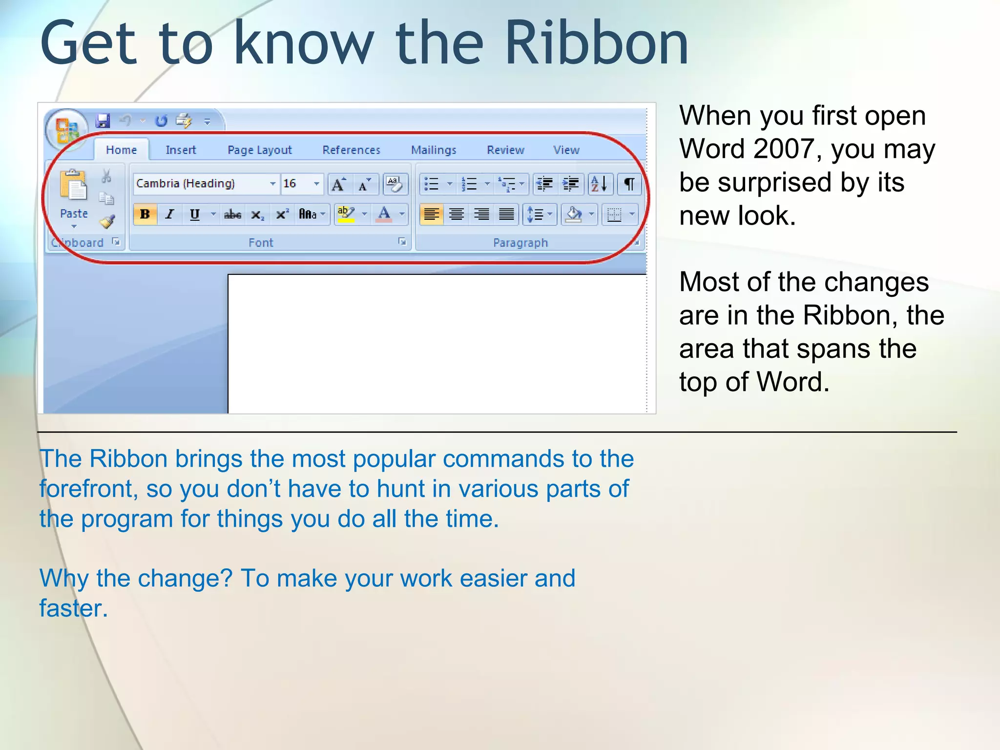 Introduction to microsoft office 2007 | PPT