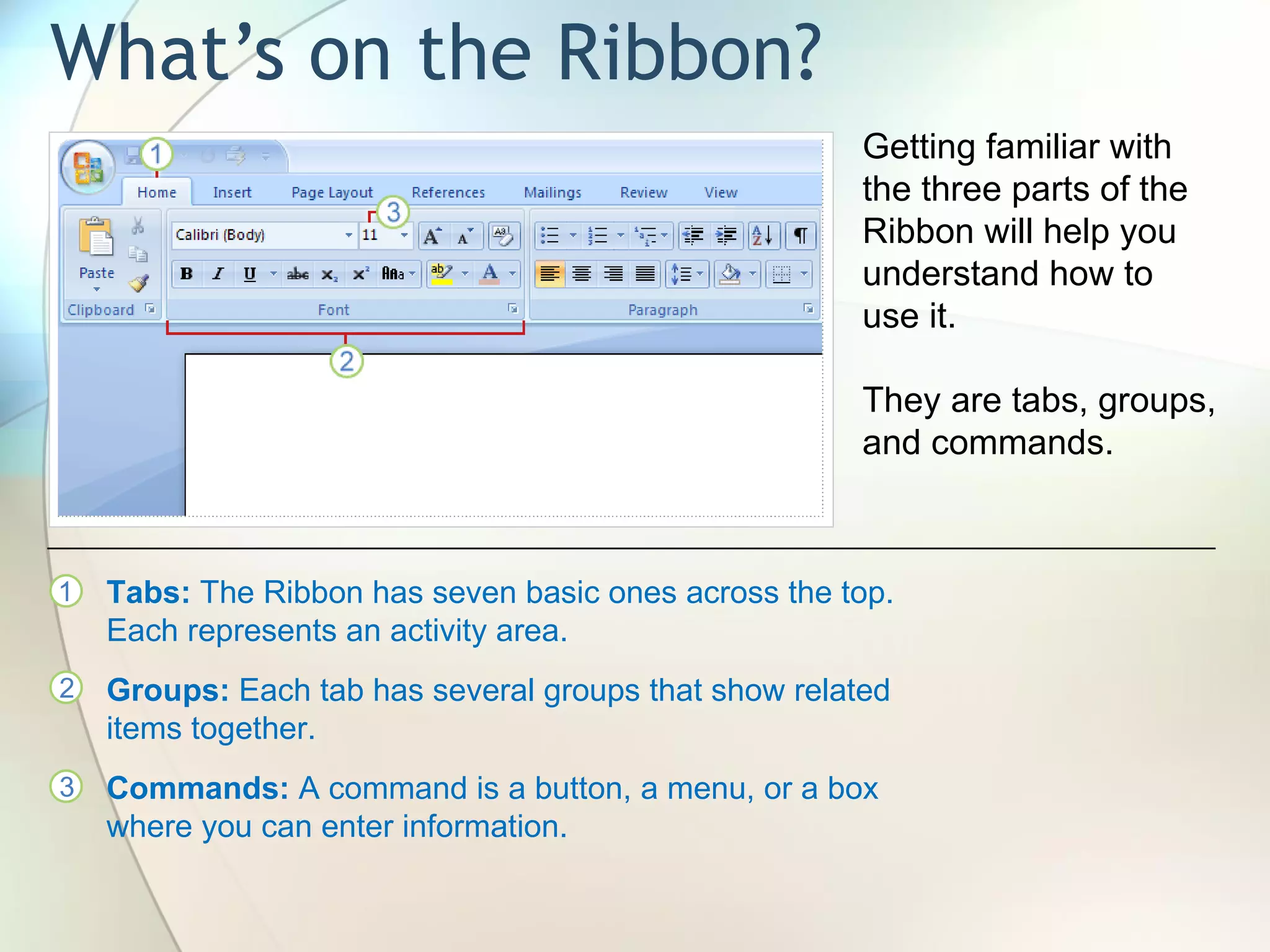 Introduction to microsoft office 2007 | PPT