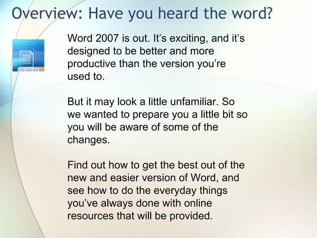 Introduction to microsoft office 2007 | PPT
