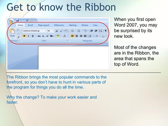 Introduction to microsoft office 2007 | PPT
