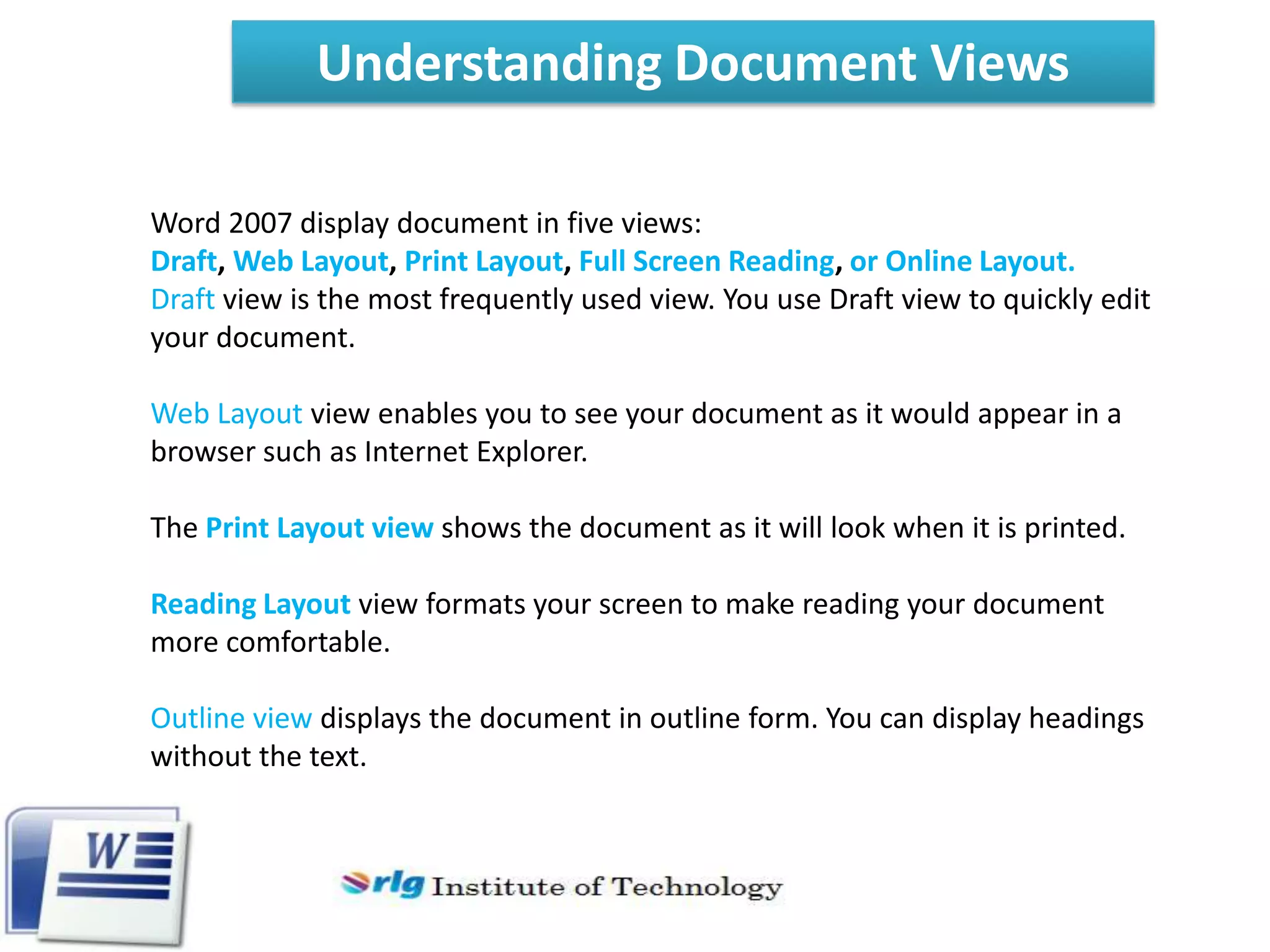 Introduction to microsoft word 2007 | PPTX | Desktop Publishing ...