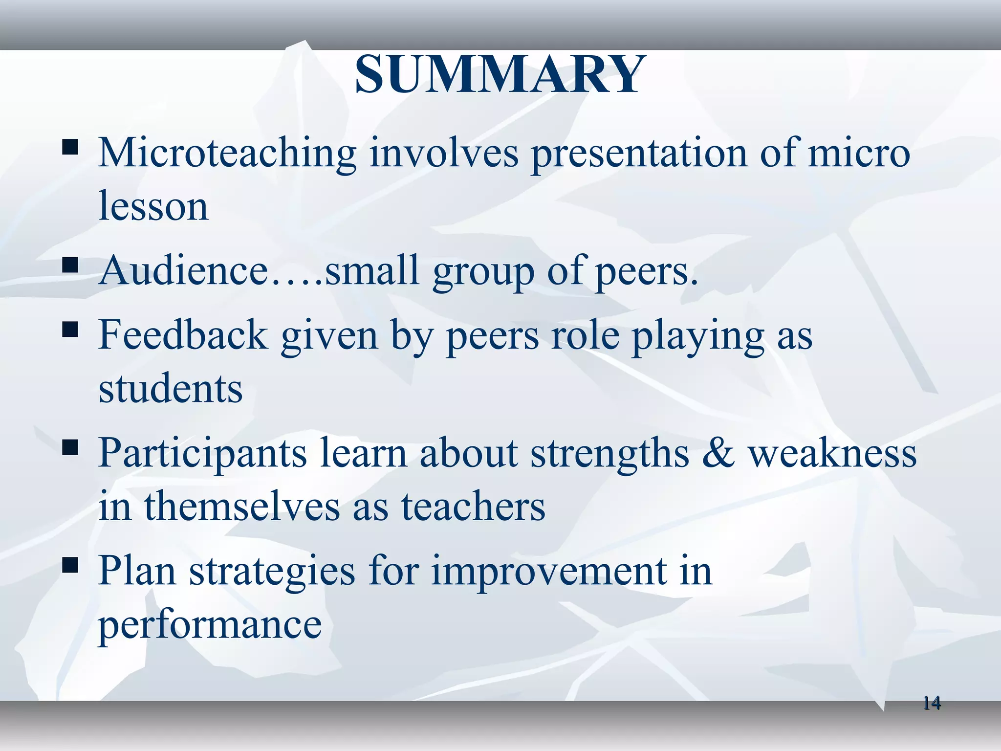 Introduction to micro teaching | PPT | Workshops and Classes | Hobbies ...