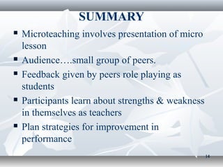 Introduction to micro teaching | PPT | Workshops and Classes | Hobbies ...