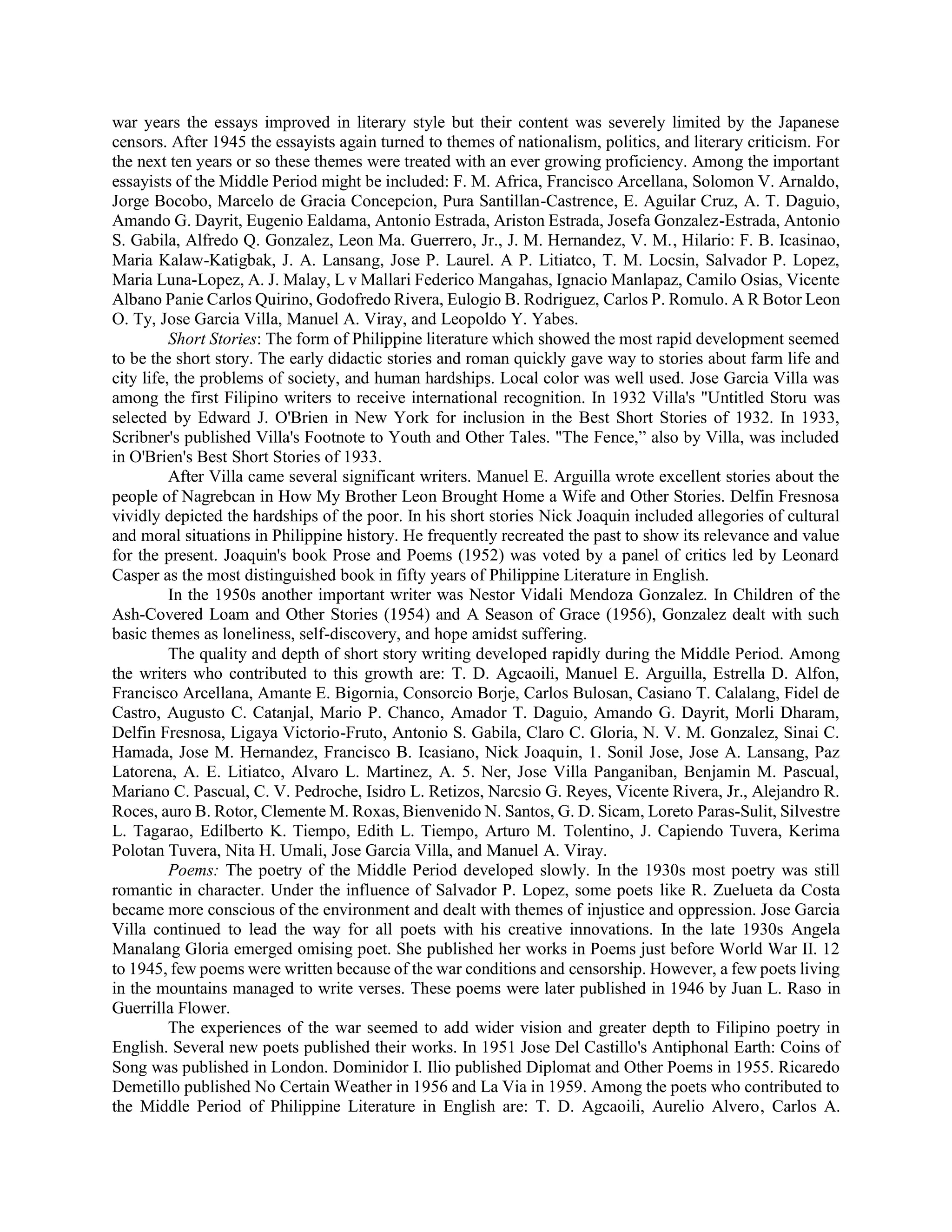 Introduction to Philippine Literature during the Middle Period (Under ...