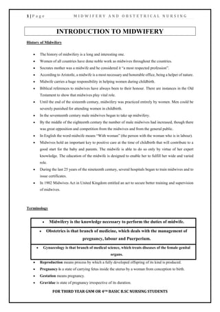 Introduction to midwifery | PDF