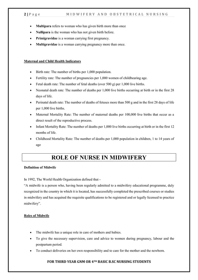 Introduction to midwifery | PDF | Pregnancy | Reproductive Health