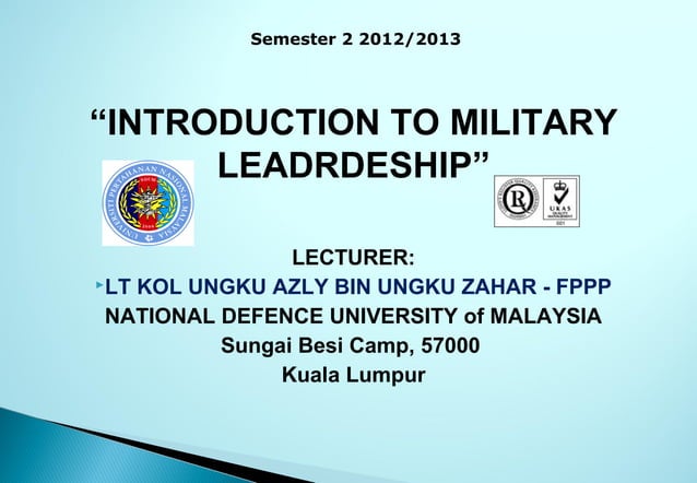 Introduction to military leadership | PPT