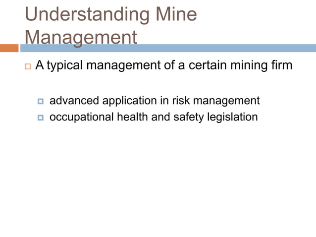 Introduction to mine management (MNG 106) | PPTX | Geology | Science
