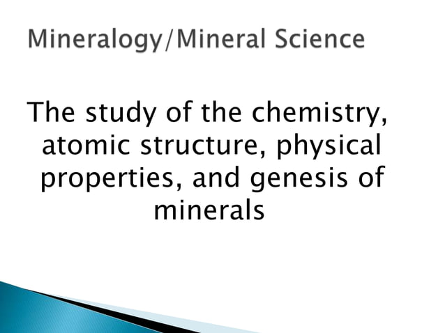 Introduction to mineralogy for civil engineer | PPT