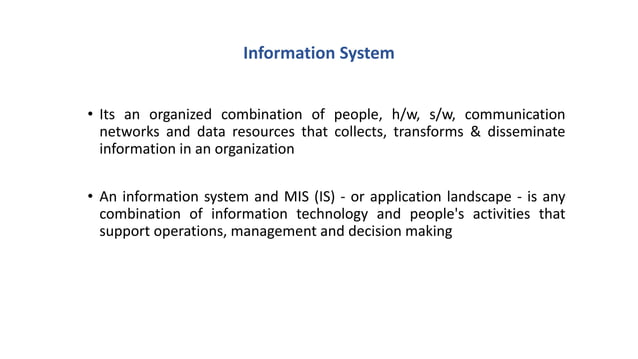 Introduction to MIS (Evolution of MIS) | PPTX