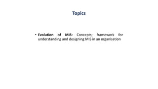 Introduction to MIS (Evolution of MIS) | PPTX