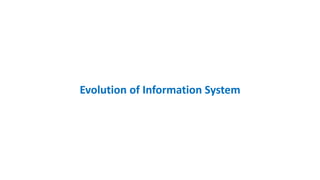 Introduction to MIS (Evolution of MIS) | PPTX