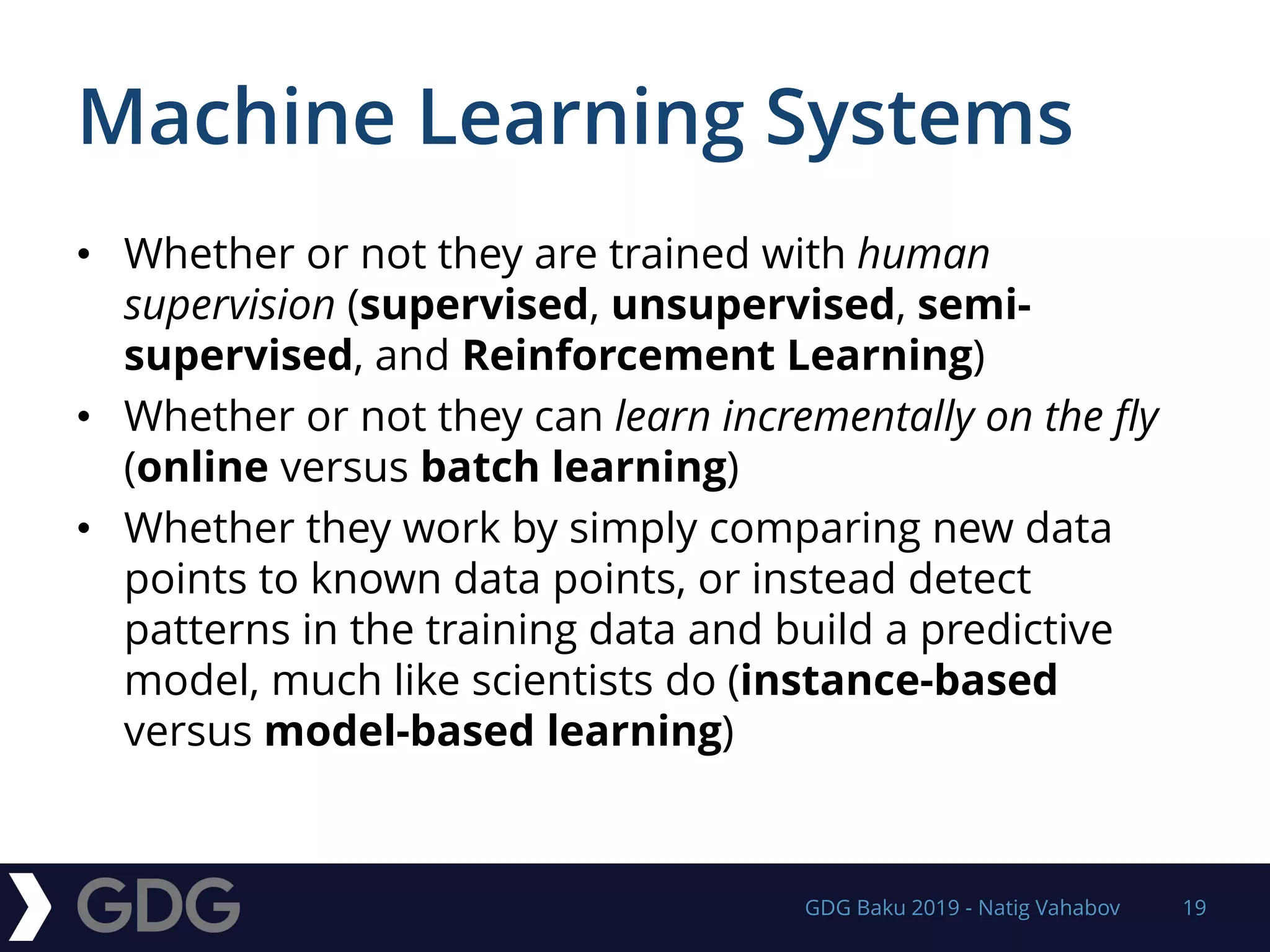 Introduction to Machine Learning, Hands-on Deep Learning with Tensroflow 2.0 | PPT